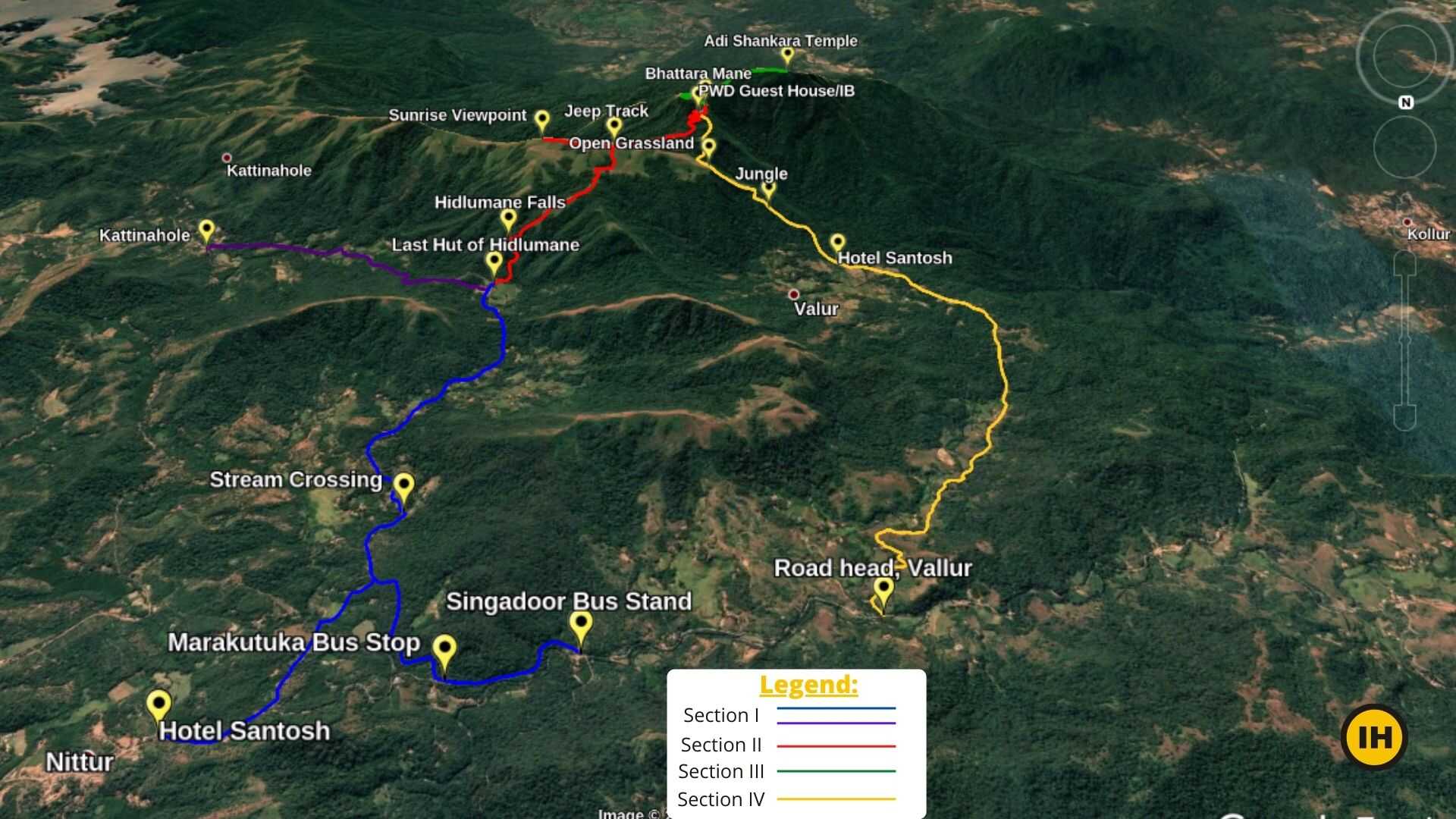 Kodachadri Route Map Kodachadri Trek Via Hidlumane Falls – The